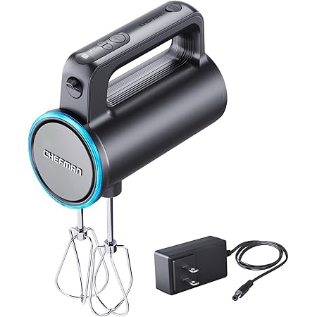 Amazon.com: Chefman Cordless Hand Mixer, 7 Speed Electric Handheld ...