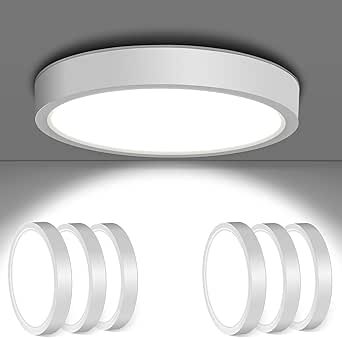Nevfiro 6Pack 7 Inch LED Flush Mount Ceiling Light Fixture,5000K ...