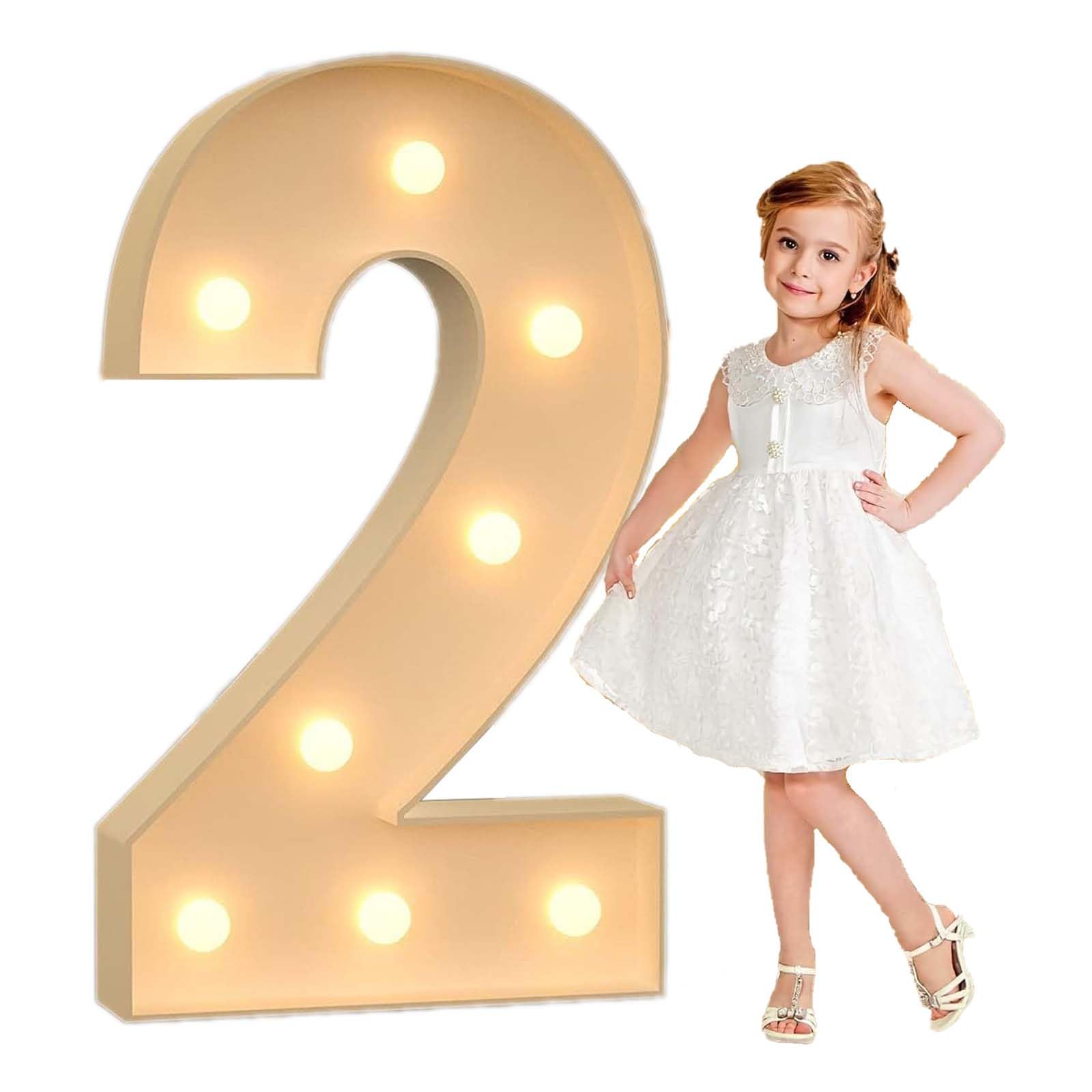 (Similarly)Marquee Light Up Numbers of 2,Warm White LED Number Lights ...