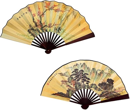 Amazon.com: Fox Baby Folding Hand Fan,13 inch Bamboo Fabric Large Hand ...