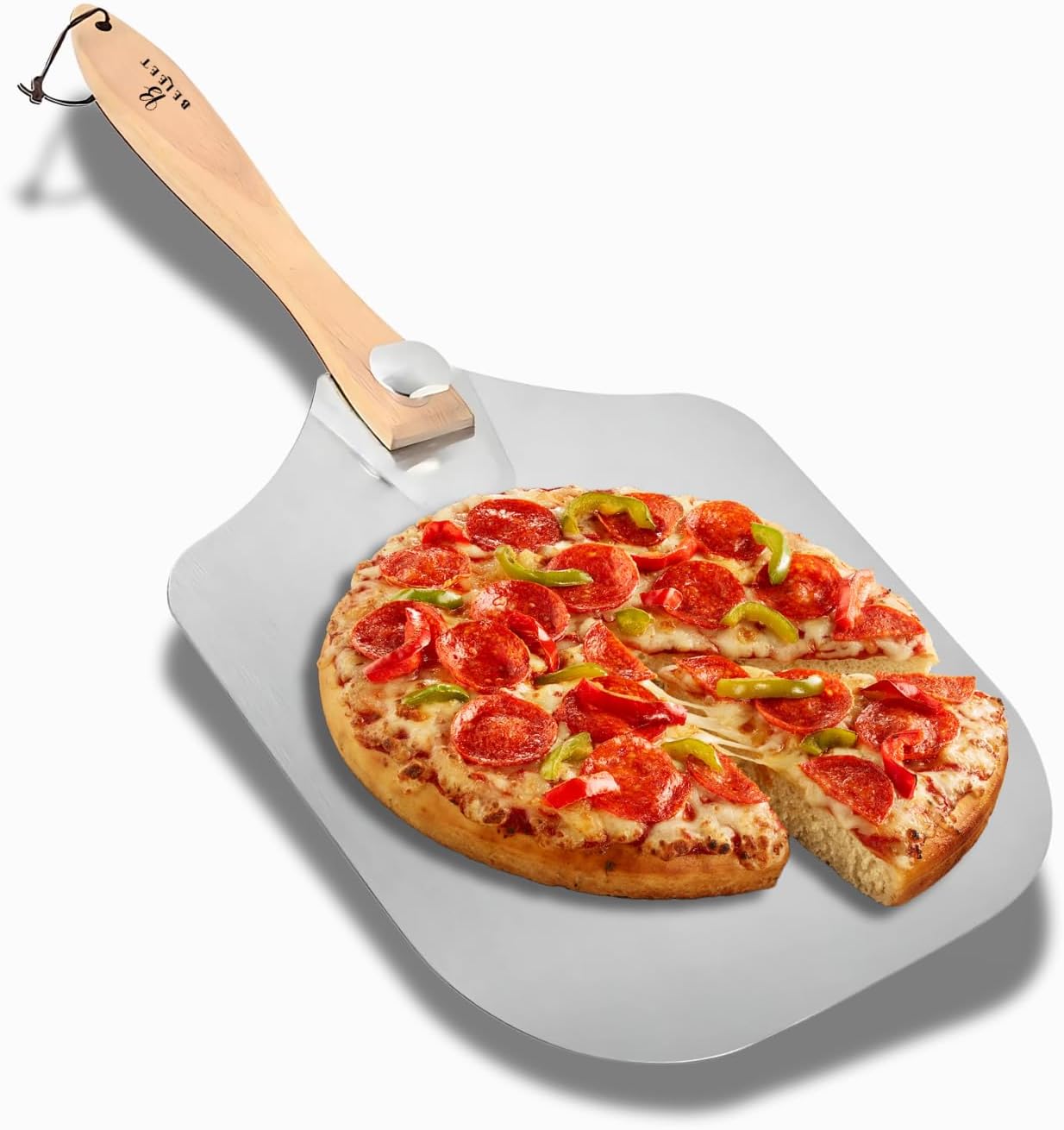 Amazon.com: Metal Pizza Peel 12 inch - with Foldable Wooden Handle ...