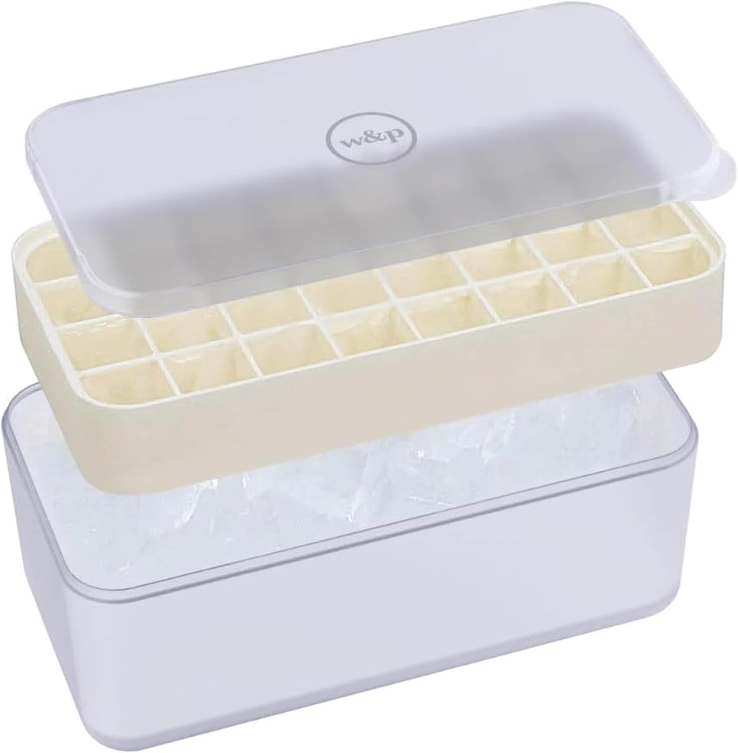 Amazon.com: W&P Ice Box Silicone Ice Cube Tray with Lid & Bin, Holds 96 ...