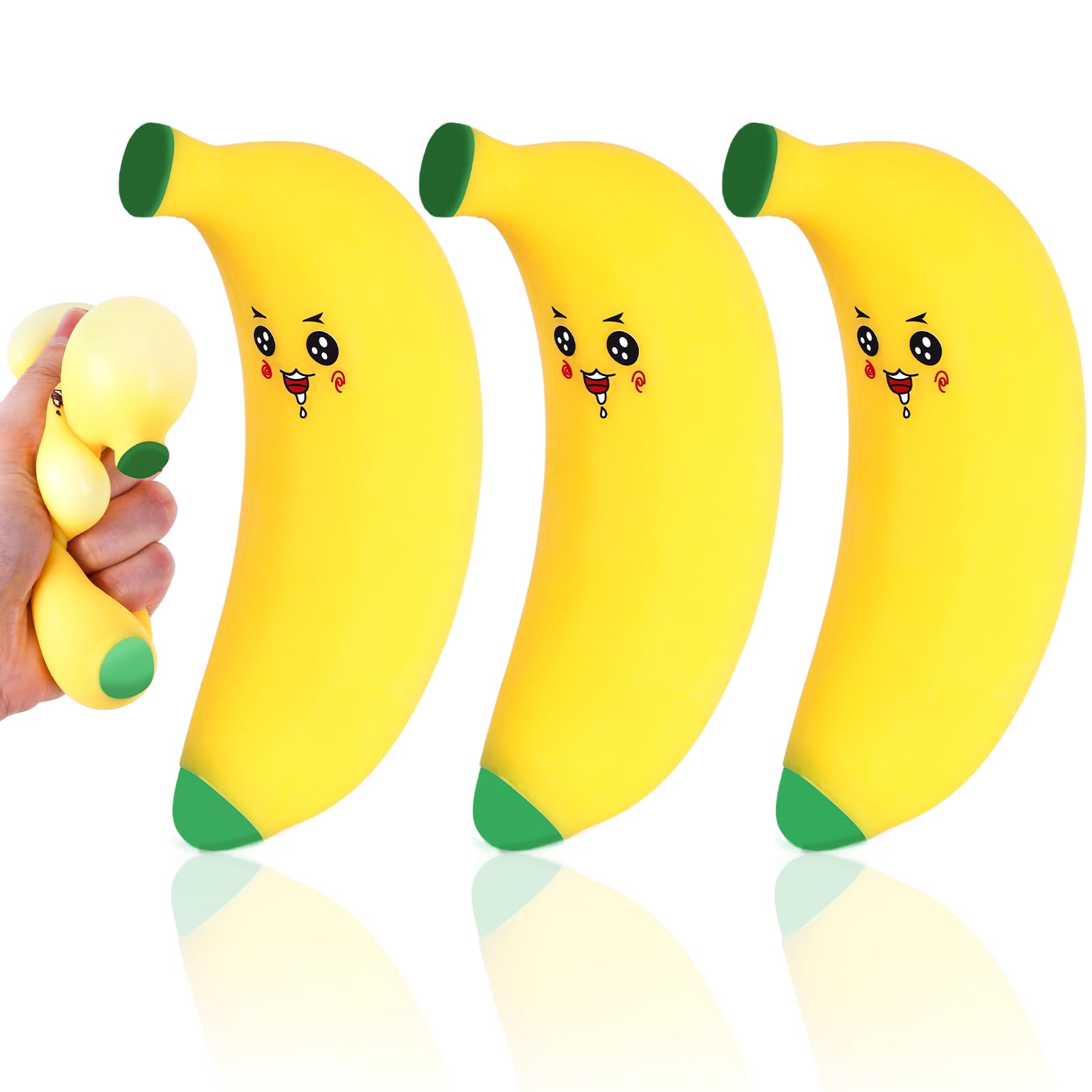 Amazon.com: LovesTown 3PCS Banana Stress Toys, Squeeze Toys Stress ...