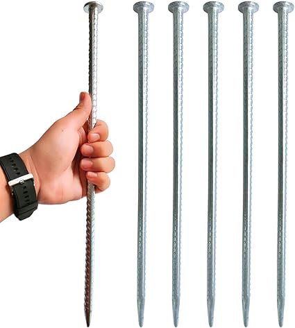 Amazon.com : FOMMEN Rebar Stakes 16 Inch Metal Spikes for Asphalt 1/2 ...