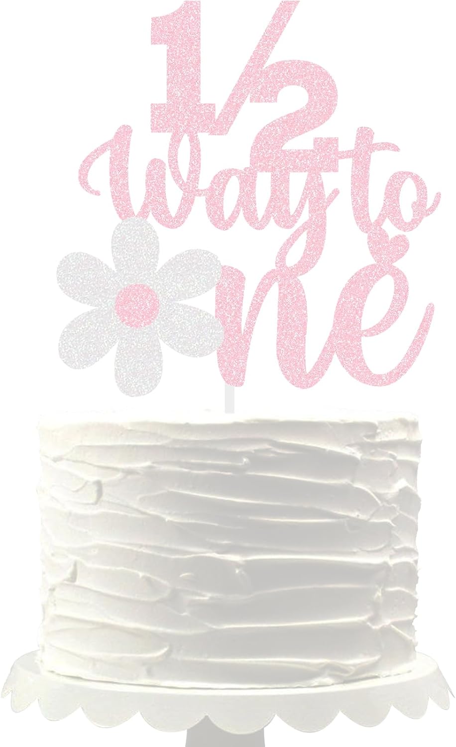Amazon.com: Daisy 1/2 Way to One Cake Topper half birthday decoration ...