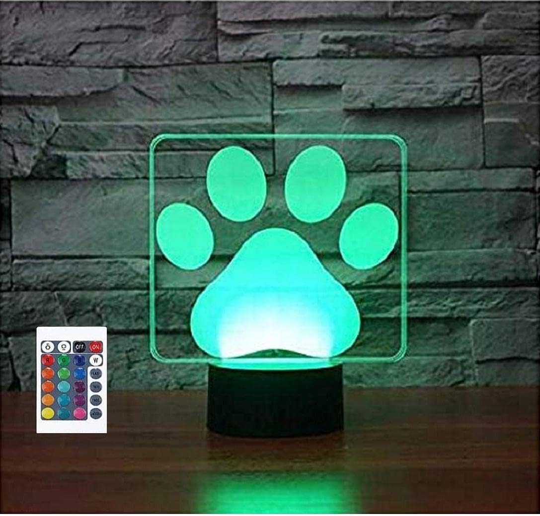 Amazon.com: 3D Dog Paw Modelling Night Light Touch 16 Color Change LED ...