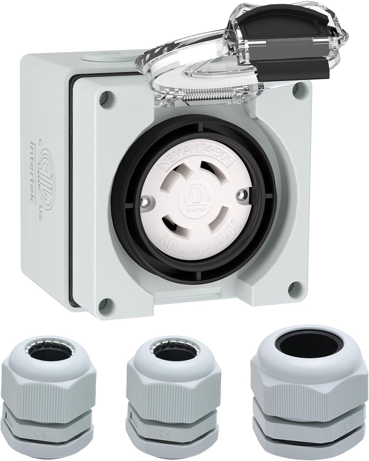 Amazon.com : Muelnmey 30Amp Power Outlet Box, NEMA L14-30C Connector ...