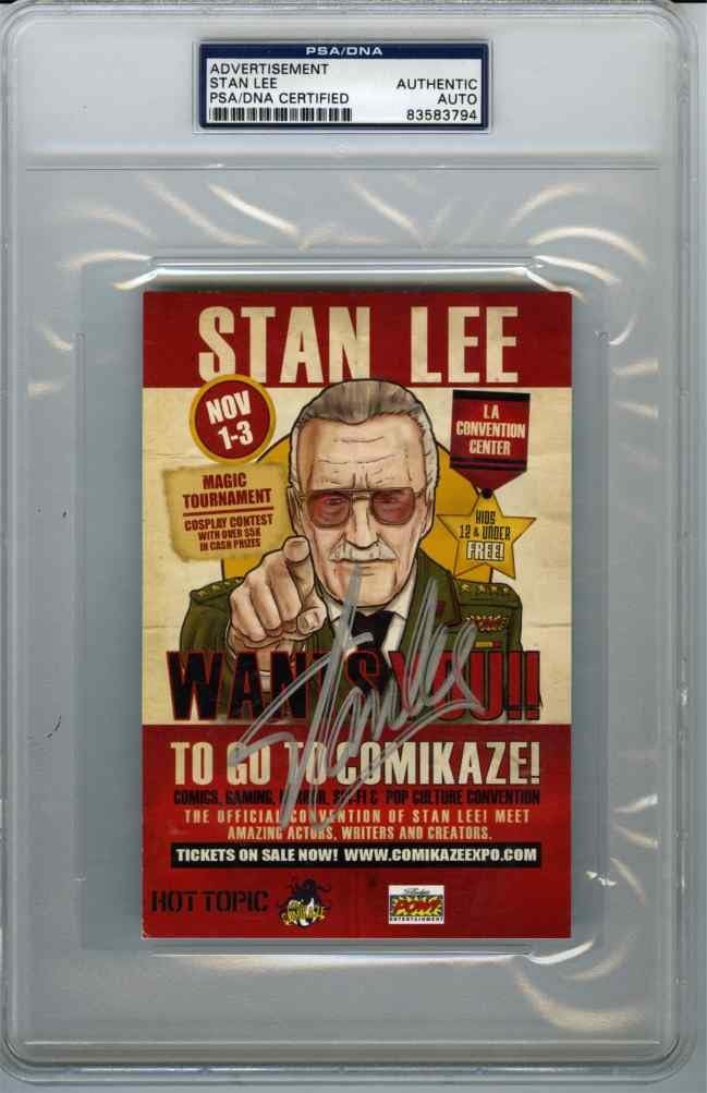 Stan Lee Comikaze! Convention 4x6 Card Encapsulated Certified Authentic ...