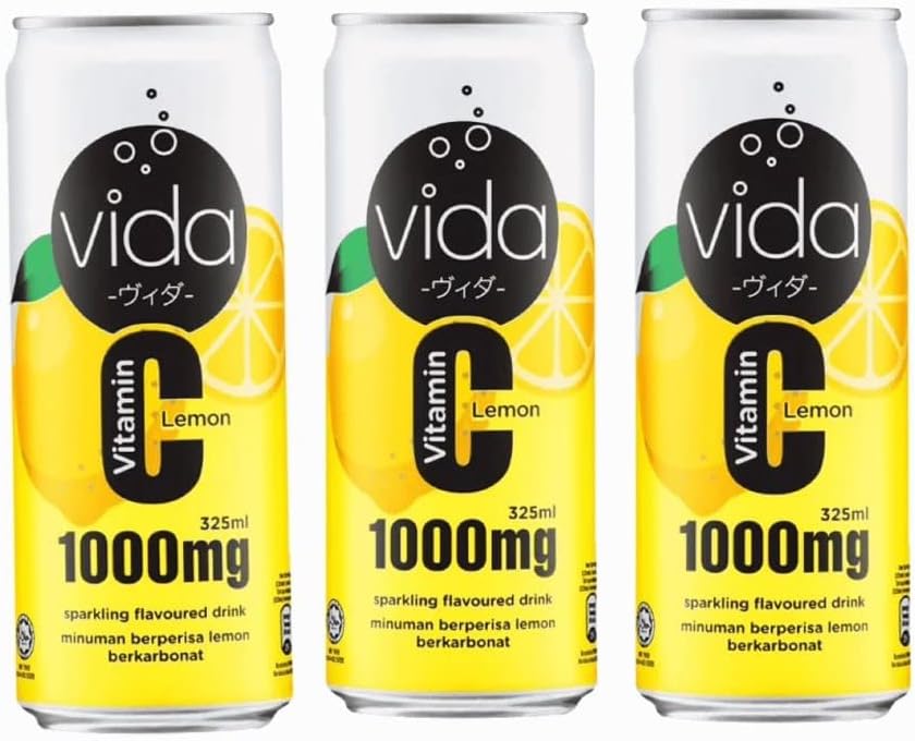 Vida Vitamin 'C' Lemon flavoured Sparkling drink 325ml (Pack of 3 ...