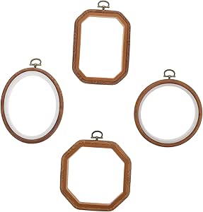 Amazon.com: Hohopeti 4pcs Embroidery Hoops Plastic Cross Stitch Frames ...