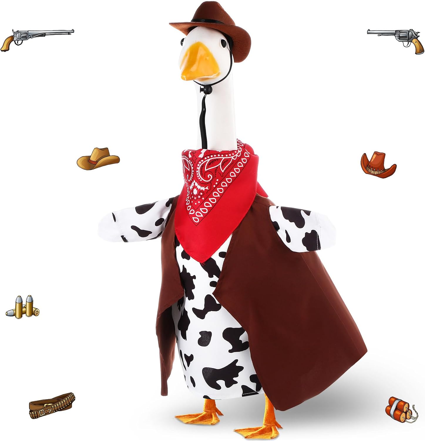 Amazon.com : Silicherry Cowboy Porch Goose Outfit Western Cowboy Lawn ...