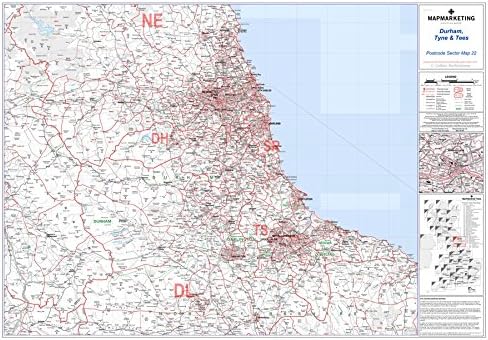 Durham, Tyne and Tees Postcode Sector Map 22 - Laminated Wall Map ...