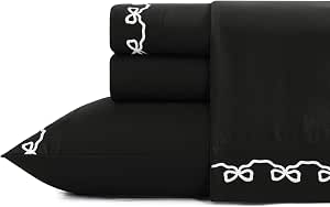 Amazon.com: ELLE Decor Embroidered 4-Piece Microfiber Bed Sheet Set, 12 ...