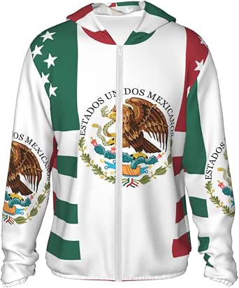 errtavt Stylish Mexican Flag Sun Protection Hoodie Women's Long Sleeve ...