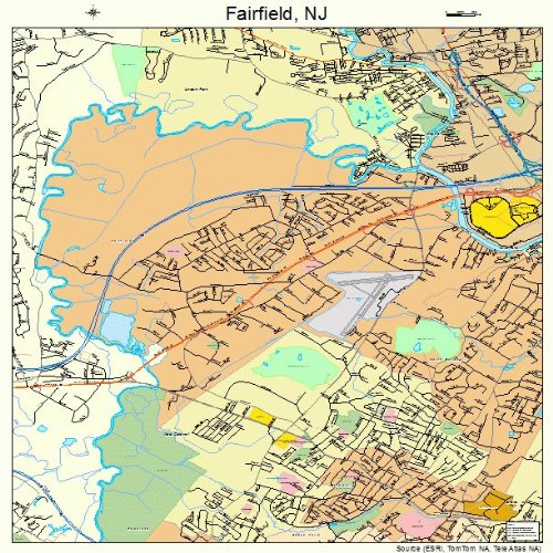 Amazon.com: Large Street & Road Map of Fairfield, New Jersey NJ ...