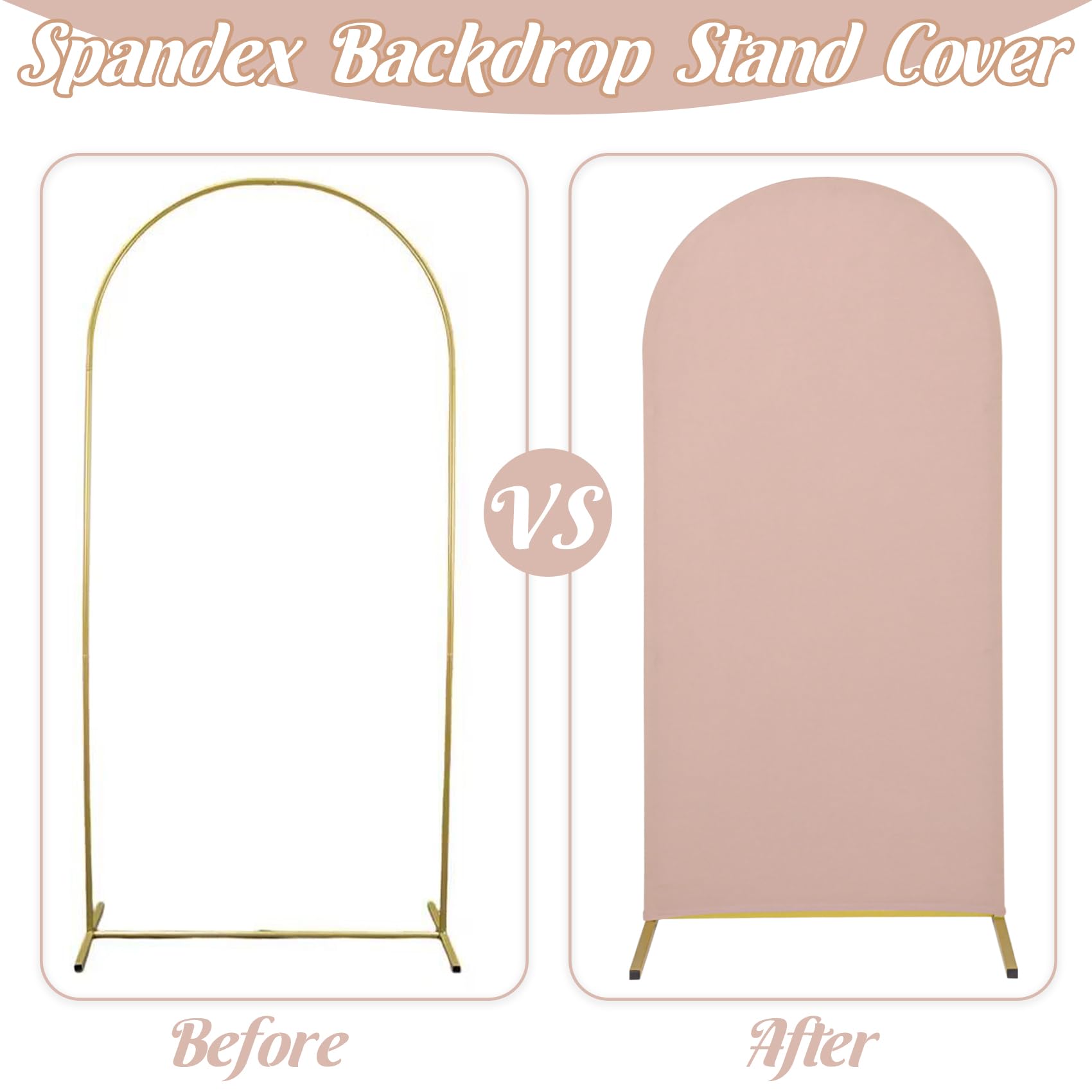 Spandex Fitted Wedding Arch Cover Set of 3 Arch Backdrop Cover, Round ...