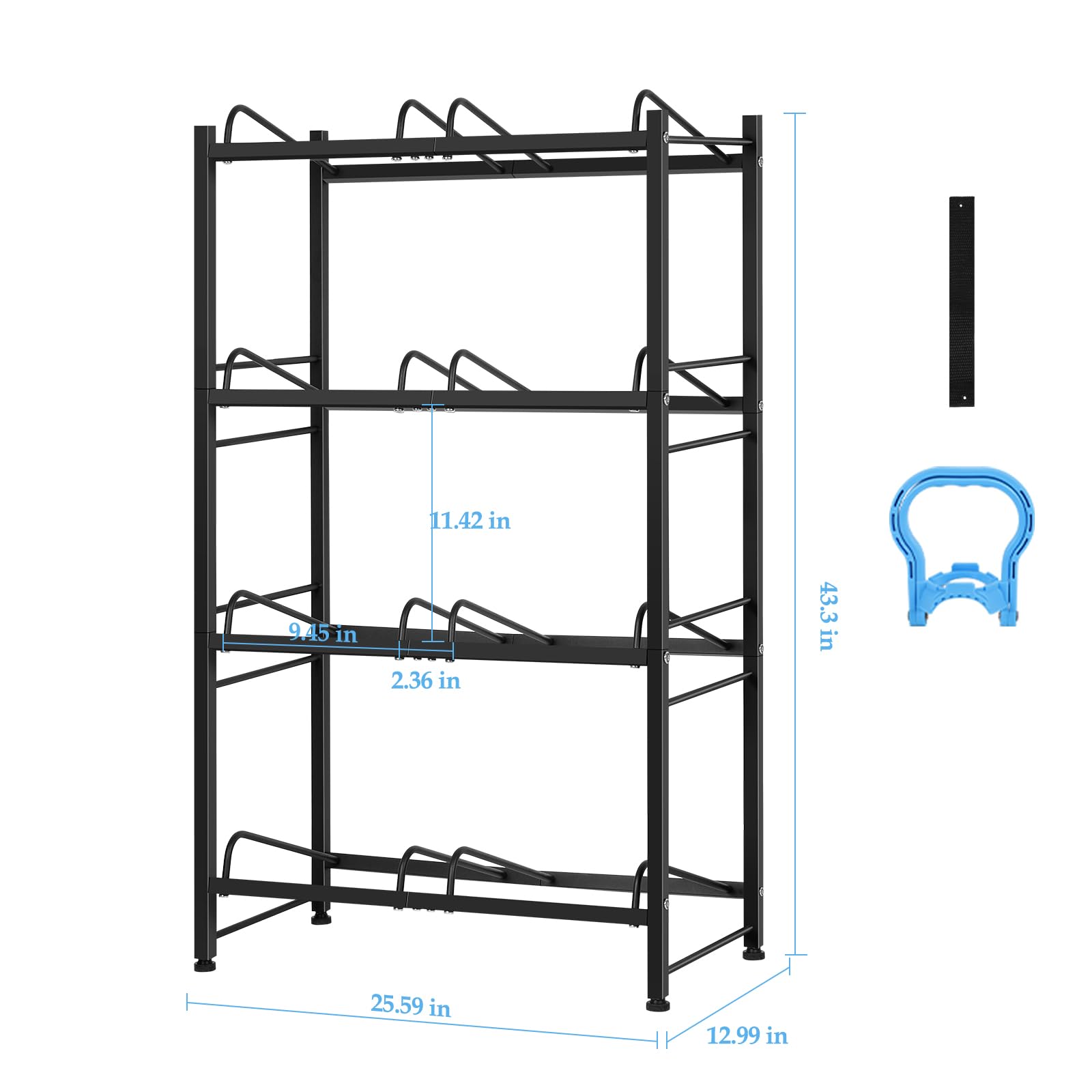 Water Cooler Jug Rack Heavy Duty 5 Gallon Water Bottle Holder 4 Tier ...