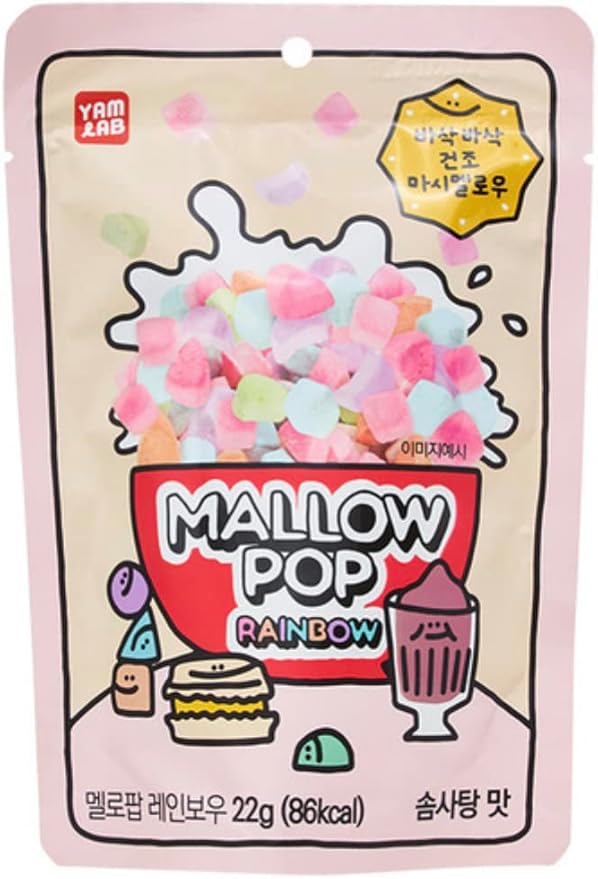 Amazon.co.jp: MALLOW POP マロウポップ レインボー 乾燥マシュマロ 22g : 食品・飲料・お酒