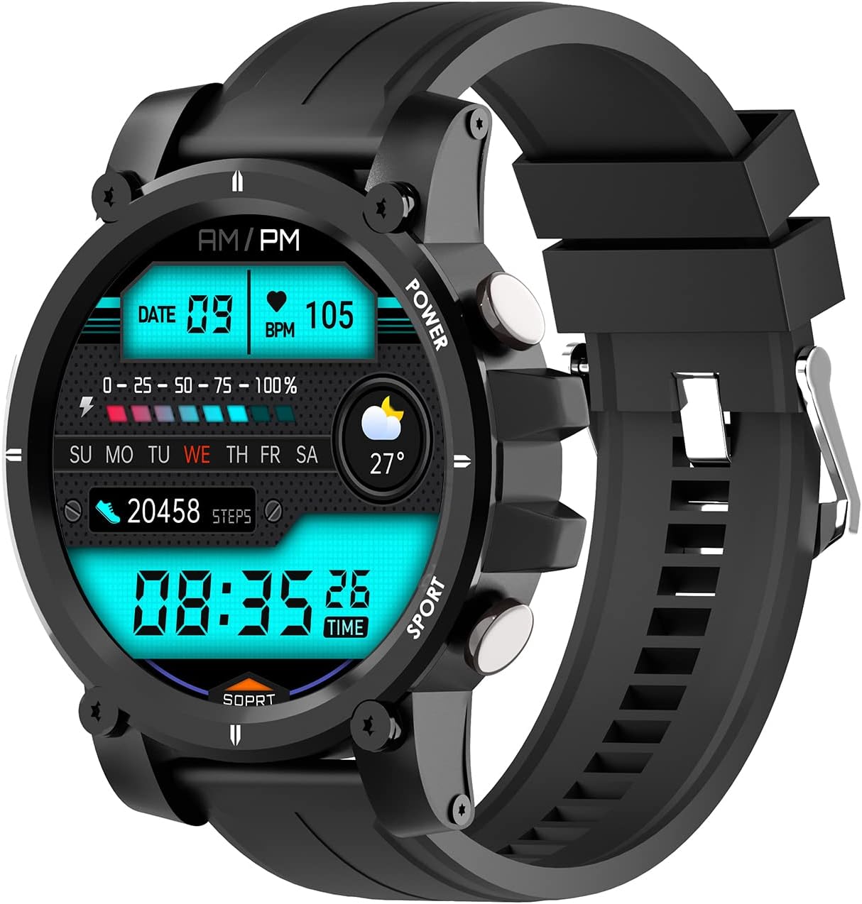 Vibez by Lifelong Haile Smartwatch For Men with HD Display|24x7 Heart ...