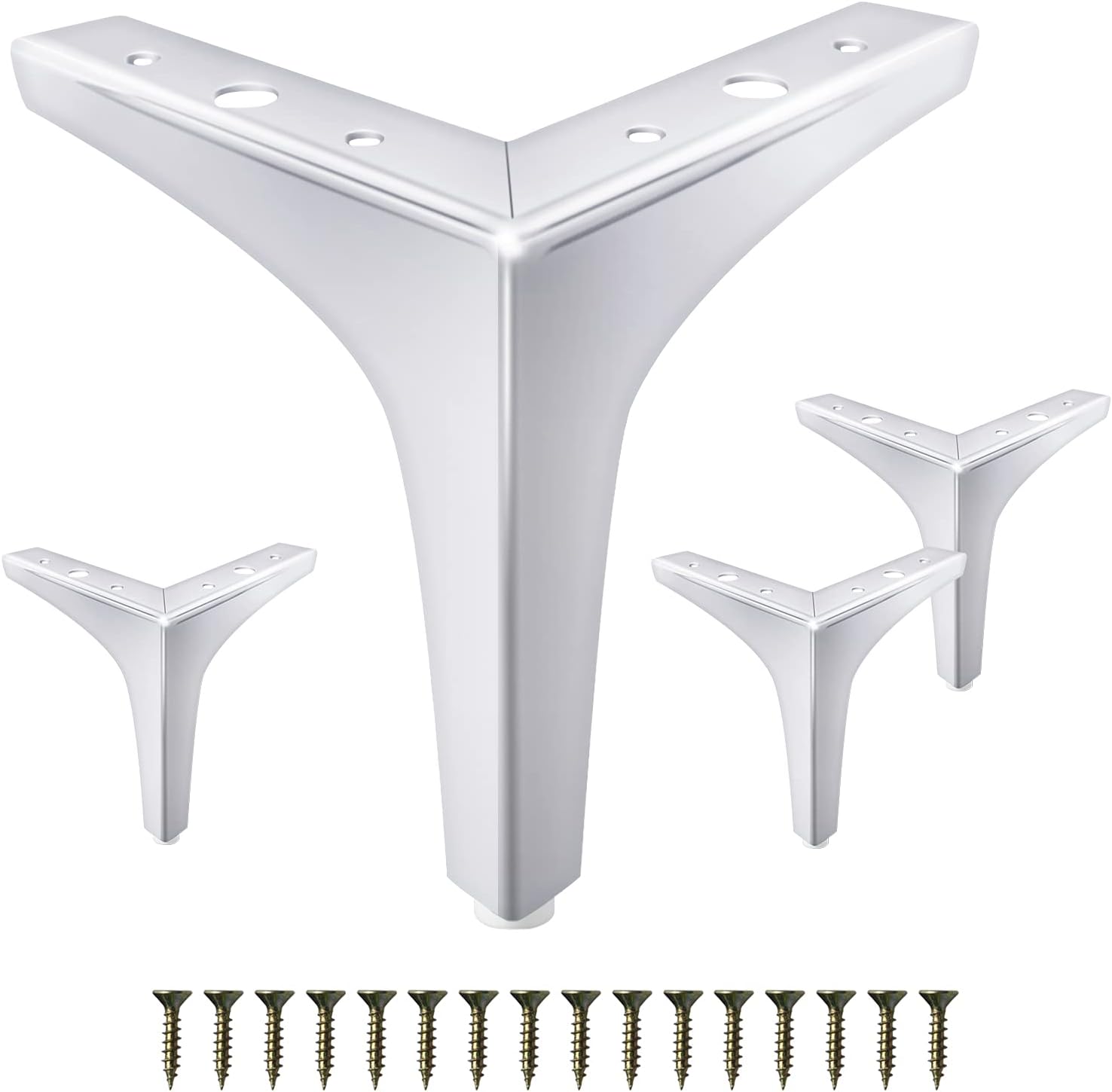 Amazon.com: 5" Slanted Metal Chrome Furniture Leg (Set of 4) : Tools ...