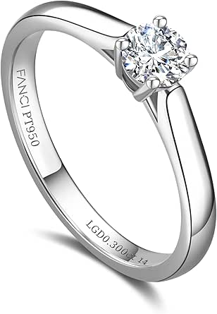 Amazon.co.jp: [FANCIME] プラチナ リング レディース 1粒 ダイヤモンド ラボグロウン ラボダイヤ 1石 0.3ct (DEF/VS) 14号 プロポーズ 指輪 ...