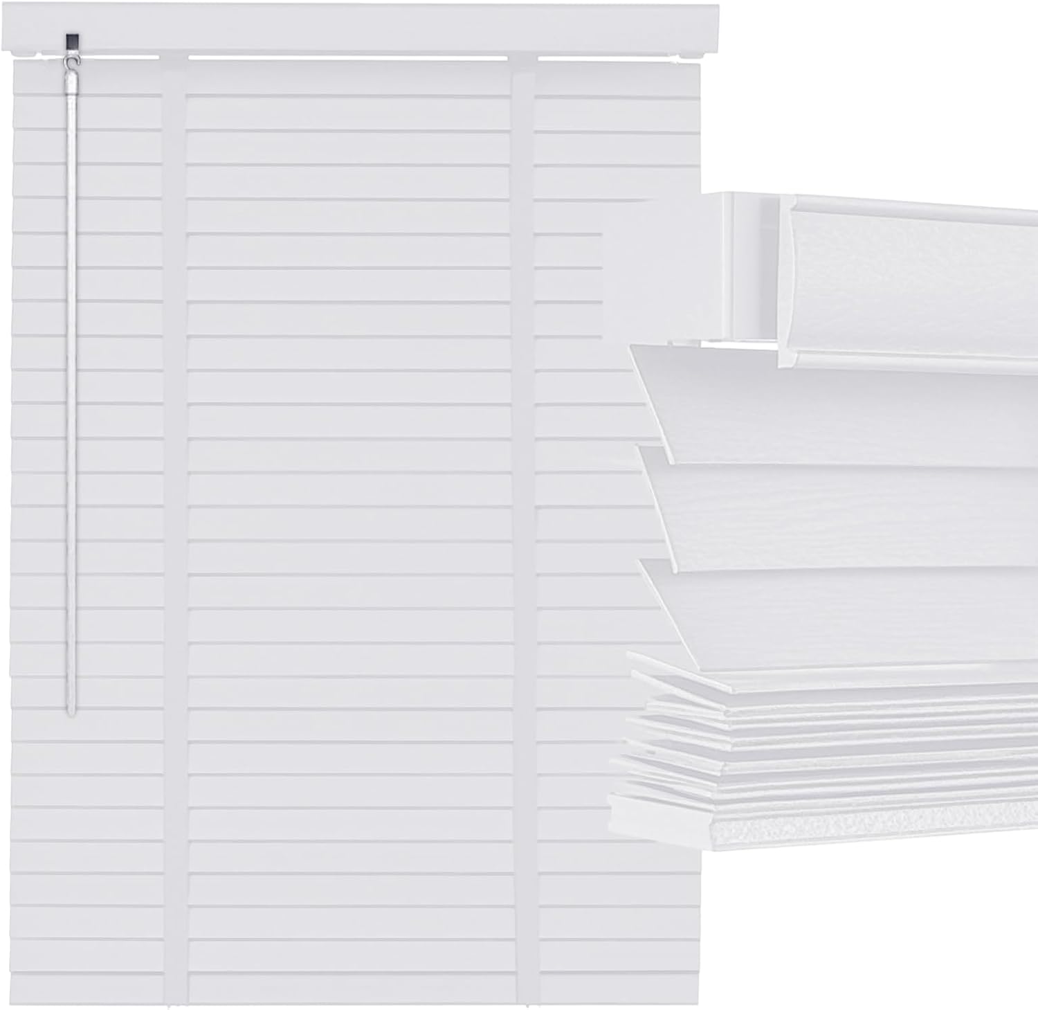 Amazon.com: Cordless 2" Slats Wood Blinds - Blackout Light Filtering ...