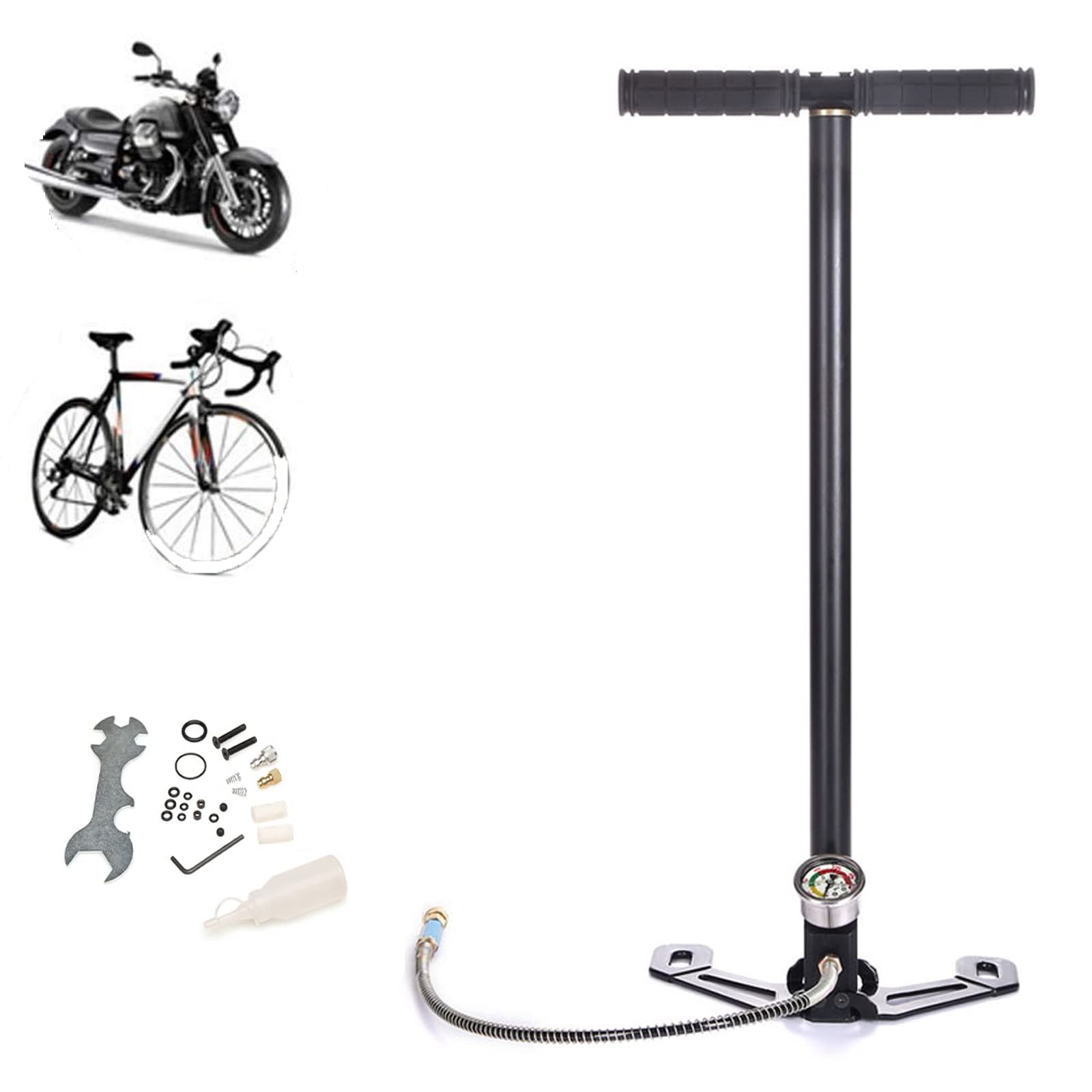 Buy Hand Pump, 3 Stage Air Filling Pump, 4500PSI High Pressure Hand ...