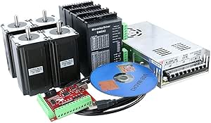 4 Axis Kit Nema23 2.5N 100mm stepper motor TB6600 DM542 dm556 driver + USB mach3 Controller card ...