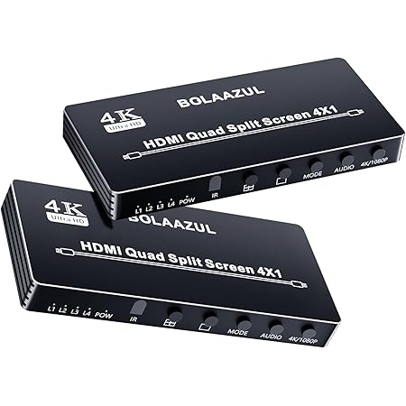 Amazon.com: Quad Multi HDMI Viewer 4 in 1 Out HDMI Switcher 4 Ports ...