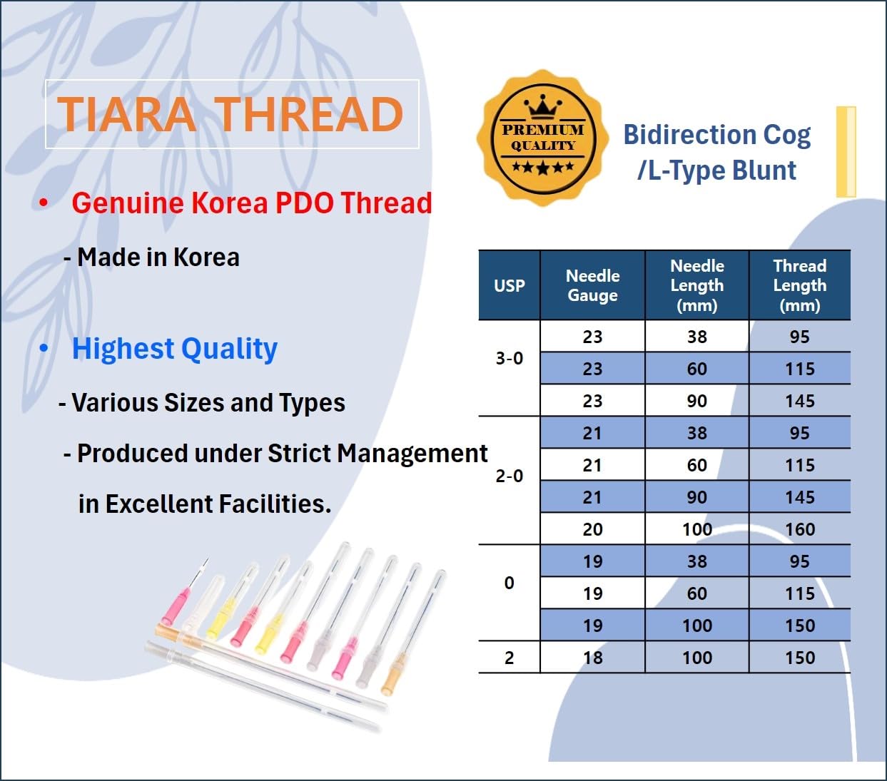 PDO Thread Lift Tiara (Made In Korea) - 360R Bidirectional Cog / L-Type ...