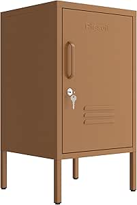 Amazon.com: Single Door Lockable Metal End Table Modern Storage Cabinet ...
