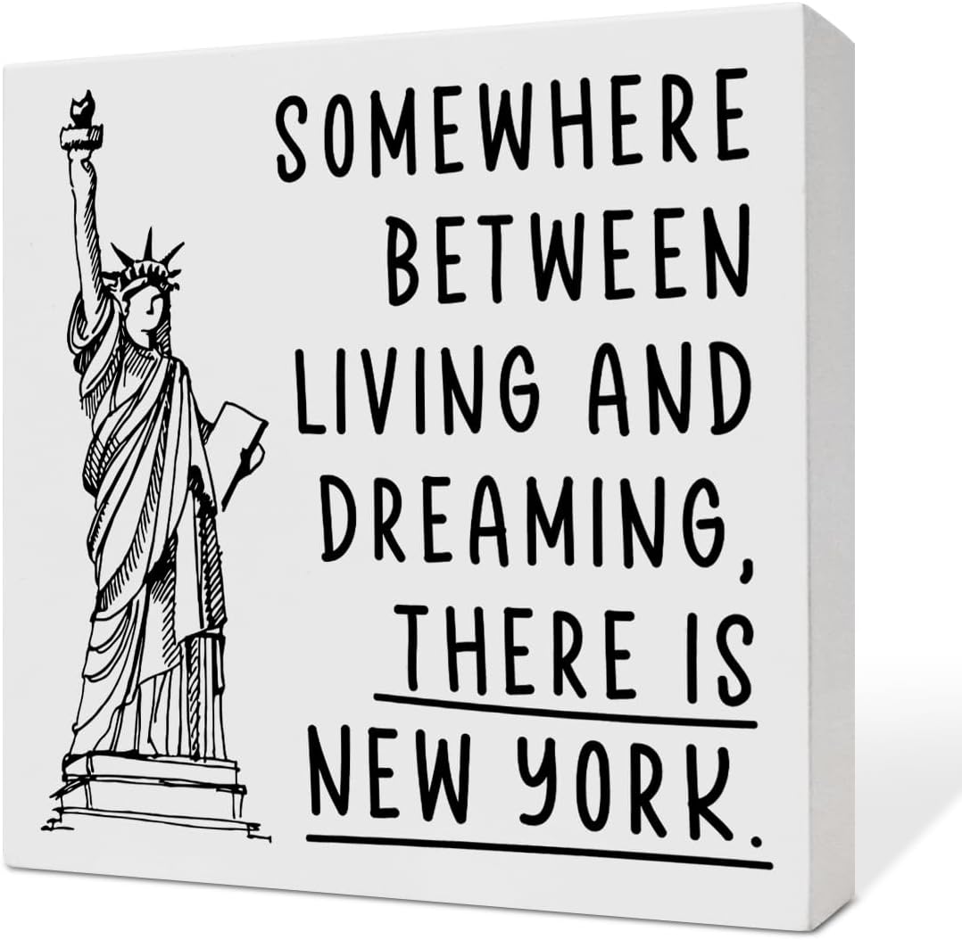 Amazon.com: New York Desk Decor Wooden Box Sign, New York City ...