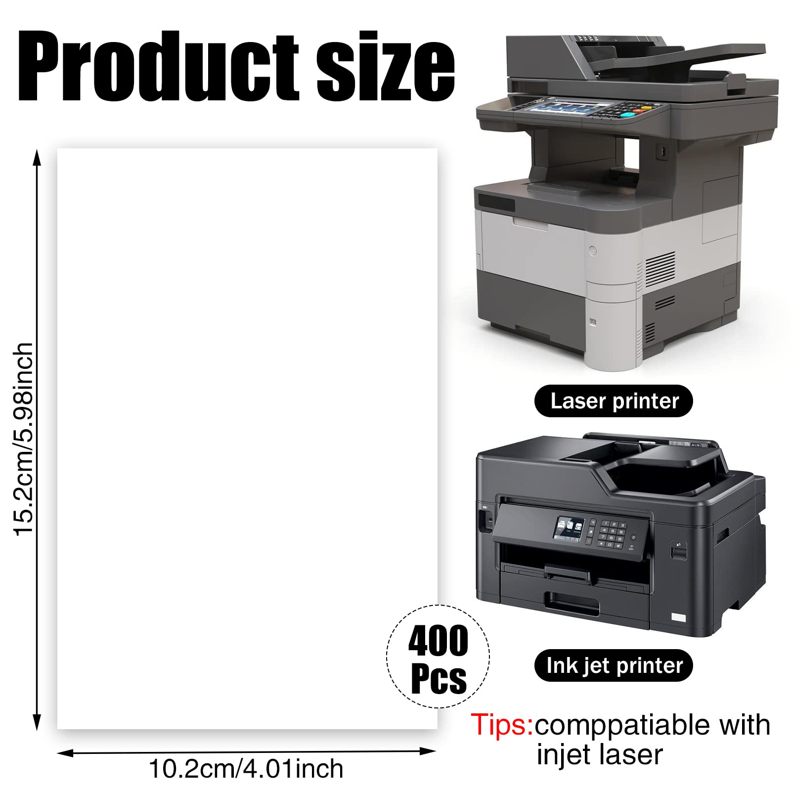 Snapklik.com : 400 Pack 4x6 Cardstock Paper, 80lb White Blank Index ...