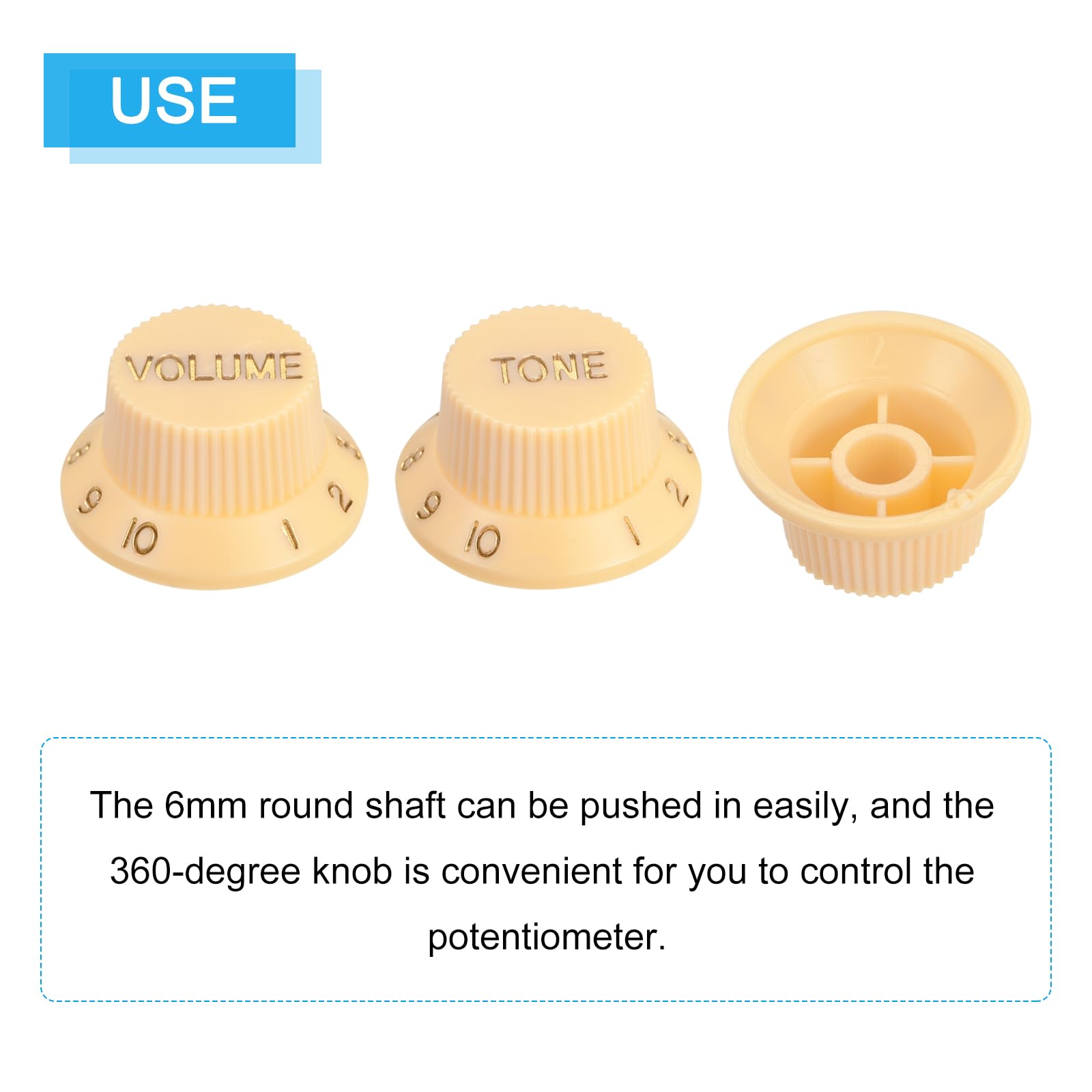 Snapklik.com : MECCANIXITY Speed Control Knobs 6mm ID 2 Volume 2 Tone ...