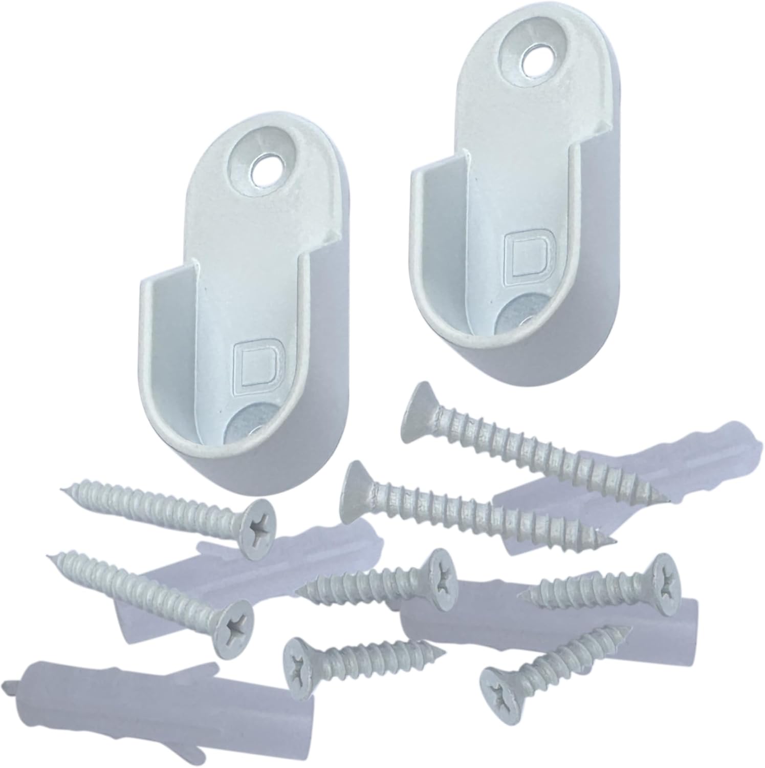 Amazon.com: Oval Closet Rod End Supports | Screw on Type | 15mm x 30mm ...