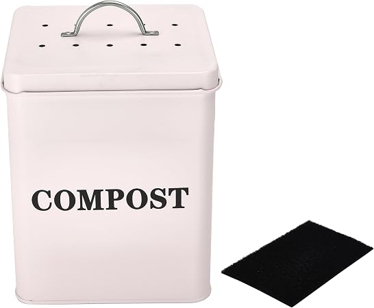 Amazon.com : Window Garden Kitchen Compost Bin - Metal Pail for ...