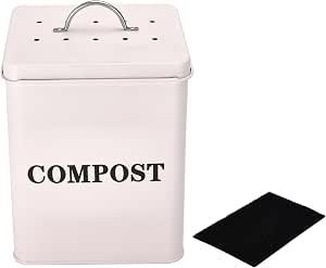 Amazon.com : Window Garden Kitchen Compost Bin - Metal Pail for ...