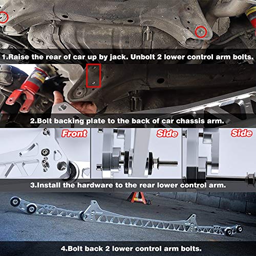 Snapklik.com : Rear Aluminum Subframe Brace Tie Subframe Subillet ...