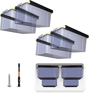 Amazon.com: TOPOWN 4-Set(8PCS) Overhead Storage Bin Rack Garage Ceiling ...