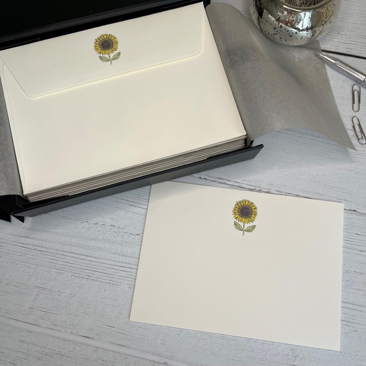 Wagtail Designs Notelets with a Sunflower Illustration in a Lovely ...