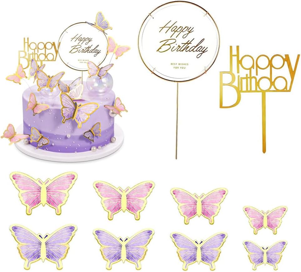 34Pcs Happy Birthday Cake Toppers,Cake Toppers,Cake Decorations with ...