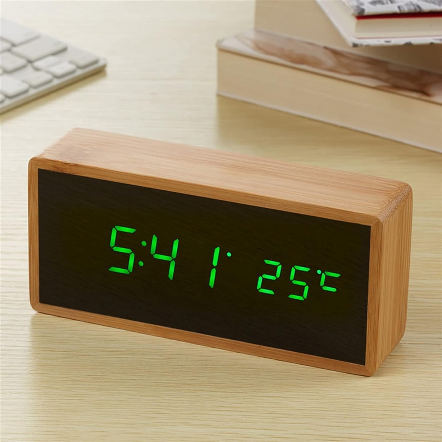 Amazon.com: Alarm Clock, Electronic LED Clocks Wooden Mirror Alarm ...