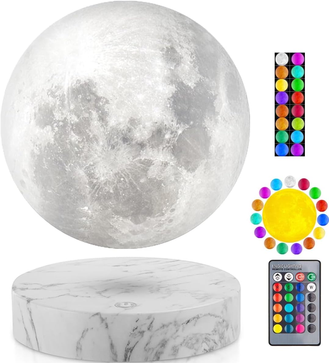 Levitating Moon Lamp,Floating and Spinning in Air Freely with 3D ...