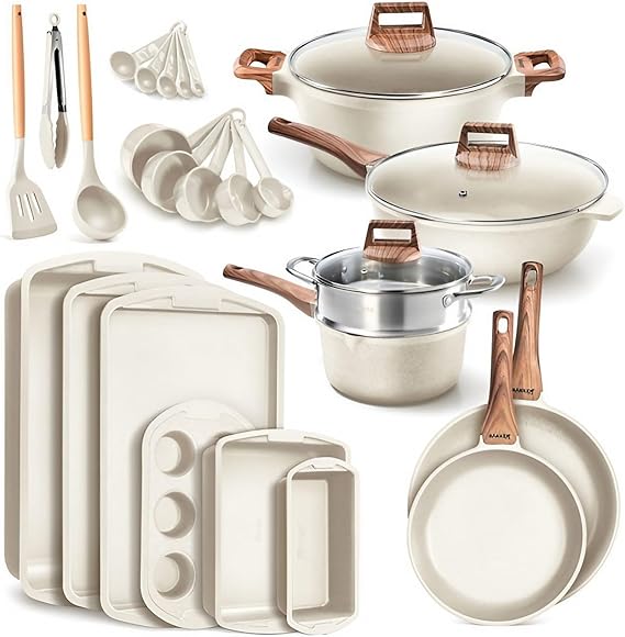 Amazon.com: Bakken-Swiss 20-Piece Kitchen Cookware Set – Granite Non ...