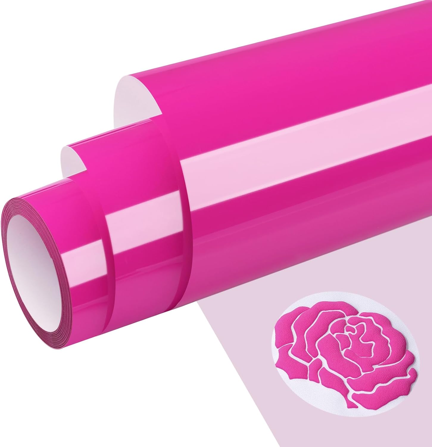Amazon.com: WRAPXPERT Hot Pink Puff Vinyl Heat Transfer 12''x5ft Neon ...