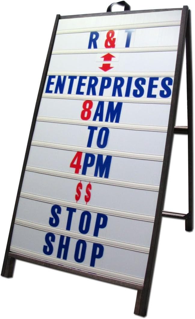 Amazon.com : Wood A-Frame 24"x48" Double Sided Sidewalk Signs w/Letter ...