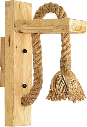 DC Voltage Wooden Wall Light - Hemp Rope Industrial Vintage Sconce, E27 ...