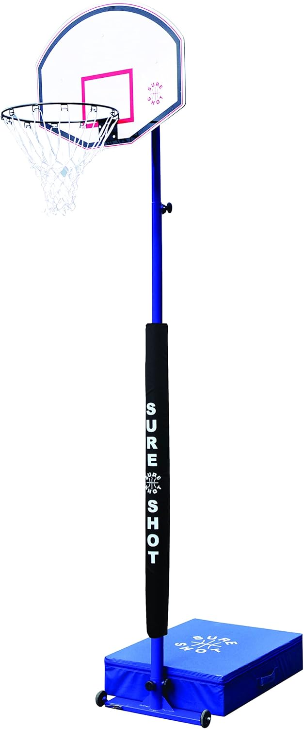 Sure Shot Compact Hoops Portable Basketball/Netball Combo Hoop and ...