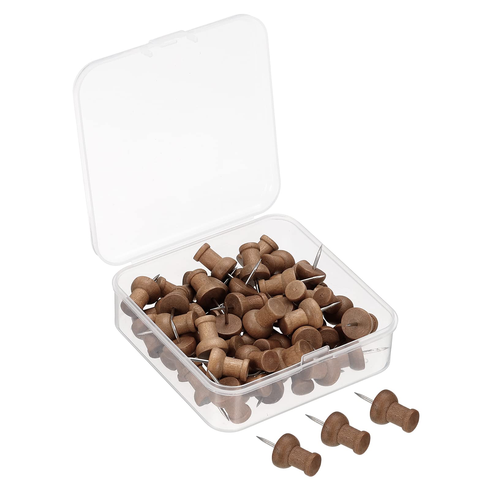 Amazon.com: PATIKIL Wooden Push Pins, 50 Pack Thumb Tacks Decorative ...