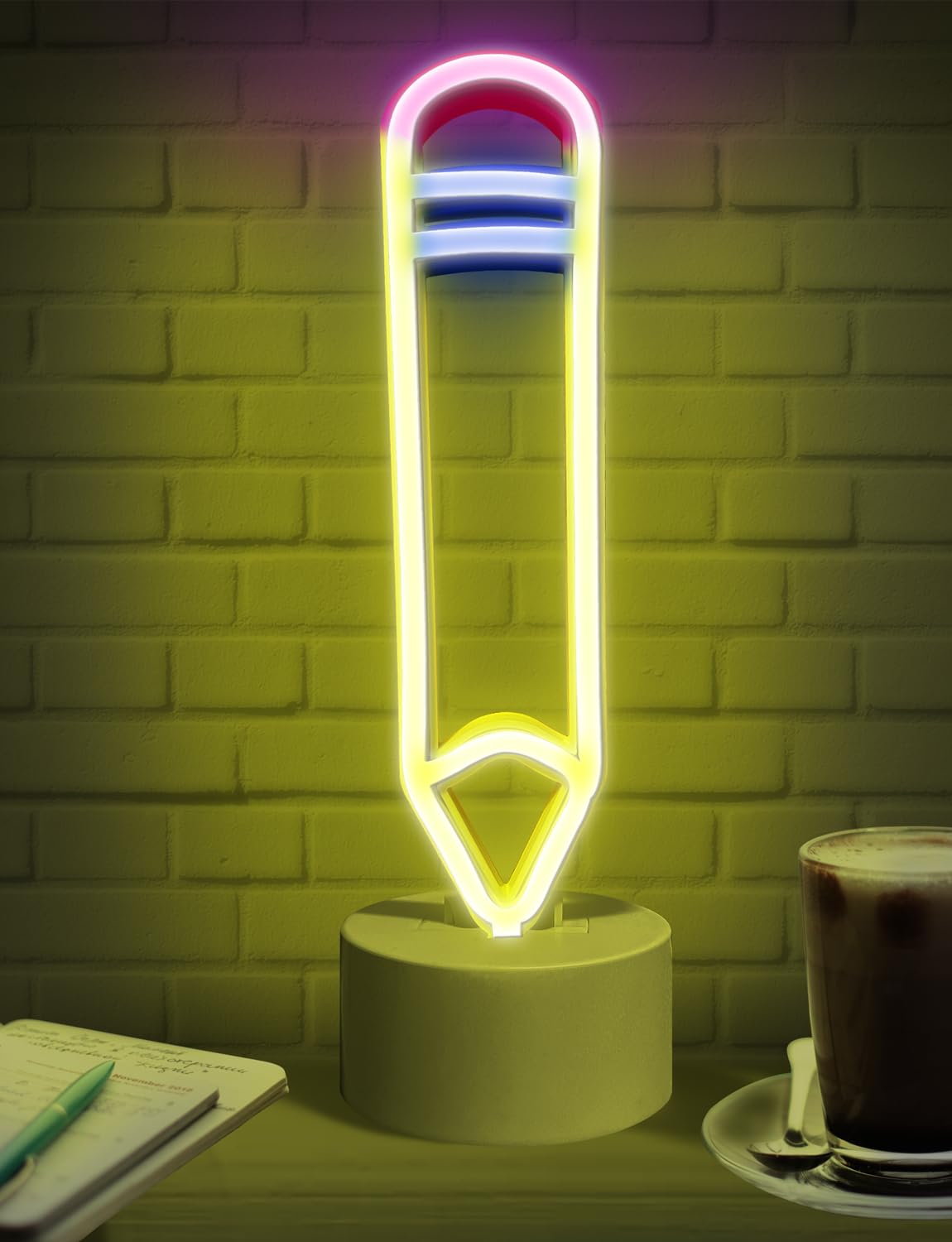 Amazon.com : Pencil LED Neon Signs - Desk/Table Classroom Lamp with ...